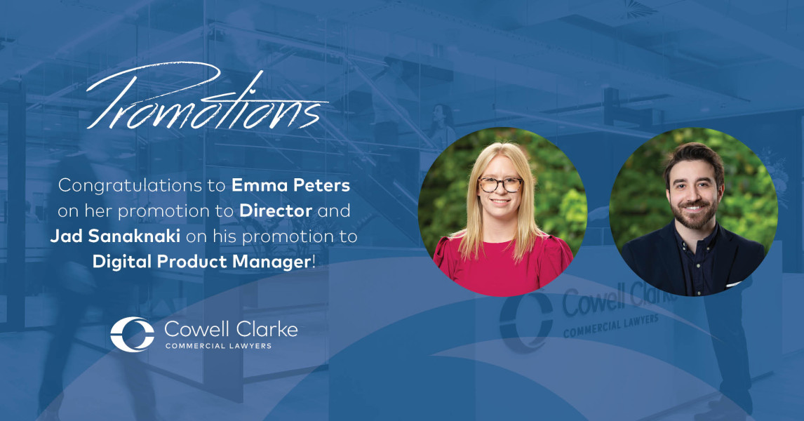 Cowell Clarke Kickstarts 2024 With Two Promotions • Cowell Clarke Commercial Lawyers